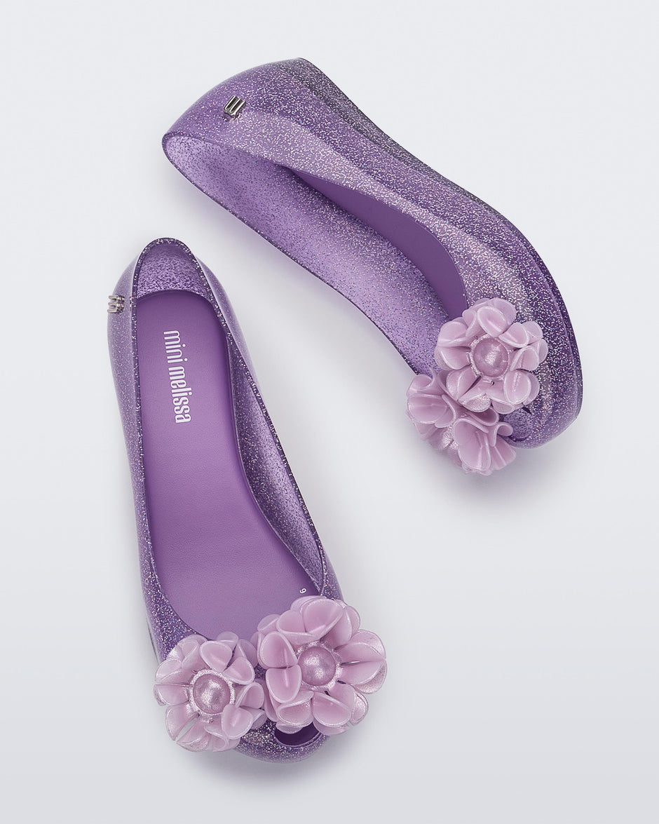 Ultragirl Springtime Flat in Glitter Lilac for Kids – Mini Melissa Shoes
