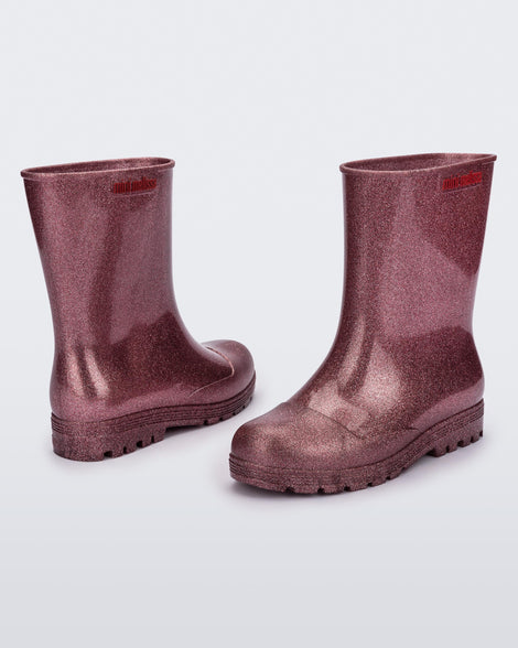 Welly Boot in Glitter Pink for Kids – Mini Melissa Shoes