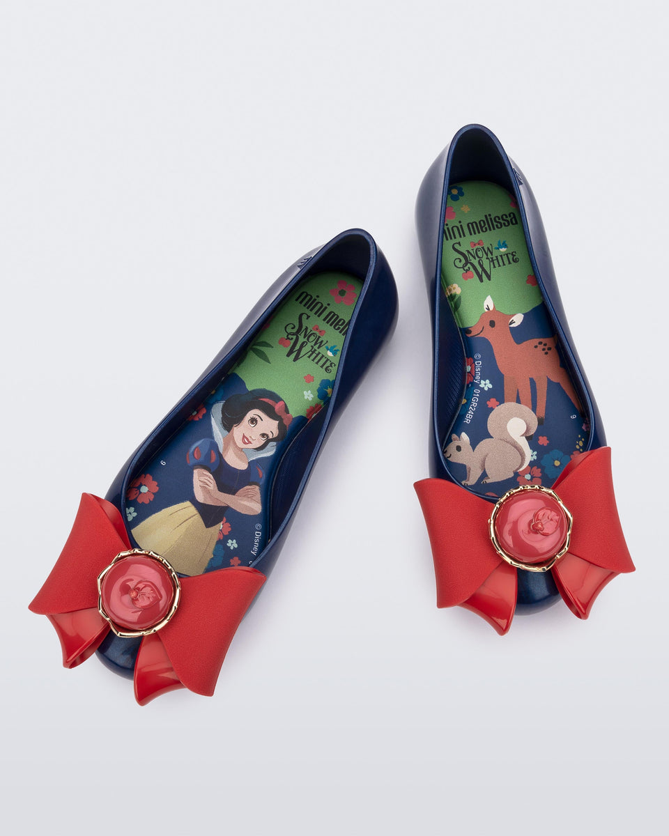 Sweet Love Snow White Flat in Metallic Blue for Kids & Mini Melissa ...