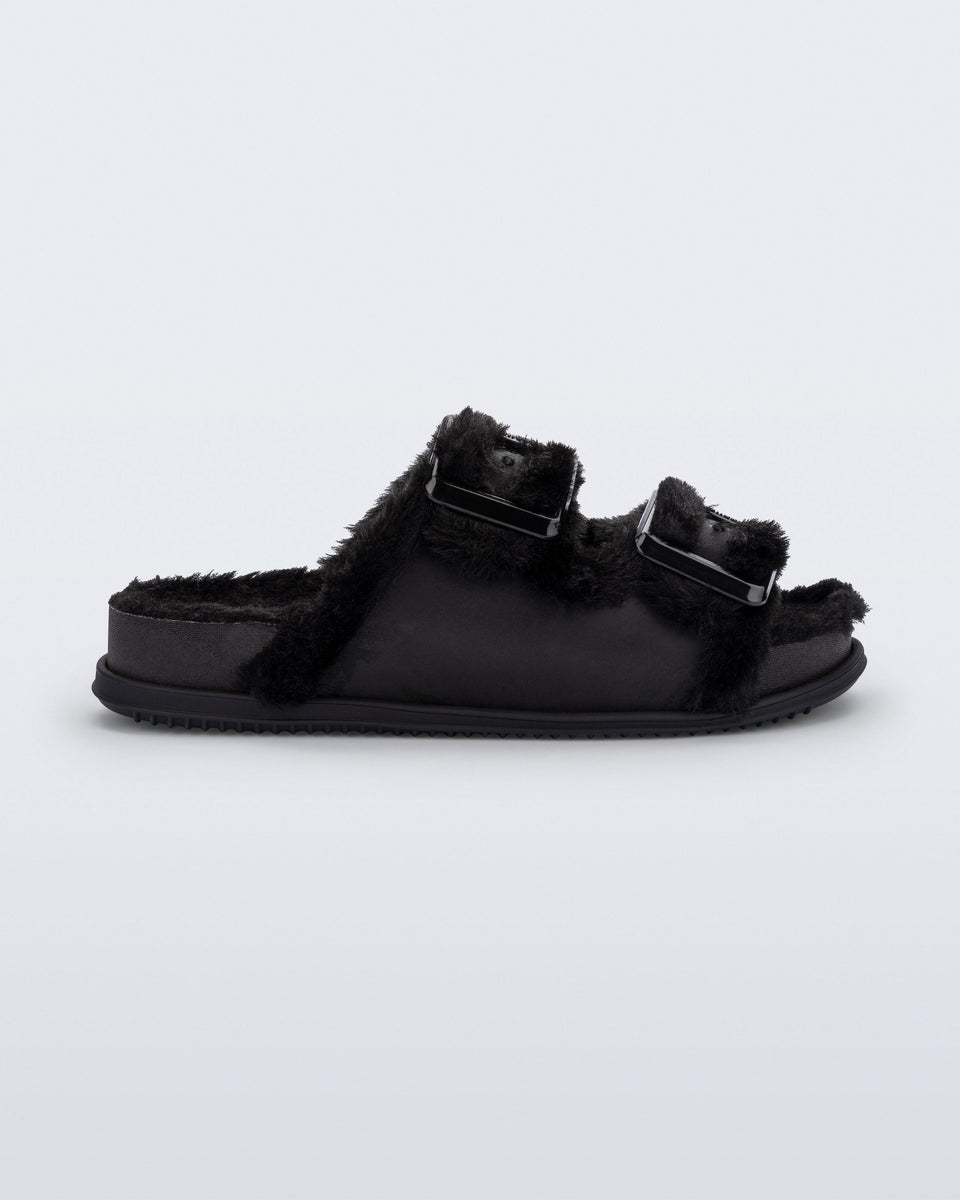 Cozy Warm Slide in Black & Melissa Shoes US