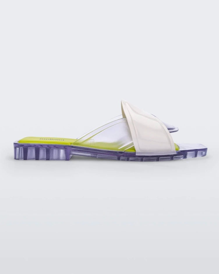 Brigitte Slide in Clear/White/Yellow & Melissa Shoes US